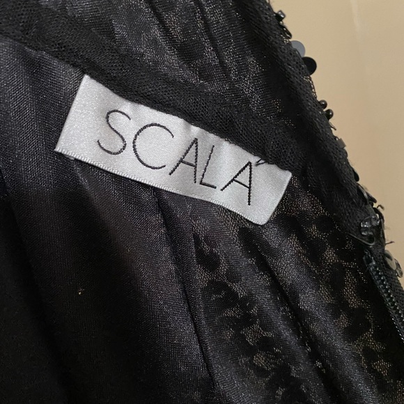 Scala | Dresses | Scala Formal Gown Black With Black Sequins Fully Lined Size 4 | Poshmark